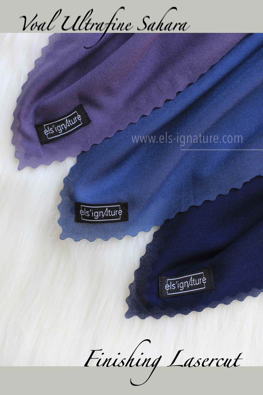 Kerudung Voal Ultrafine Sahara Laser Cut ! ELS'IGNATURE